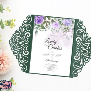Gate Wedding Invitation SVG, Wedding Gate Fold Card 5x7, Spring Wedding ...