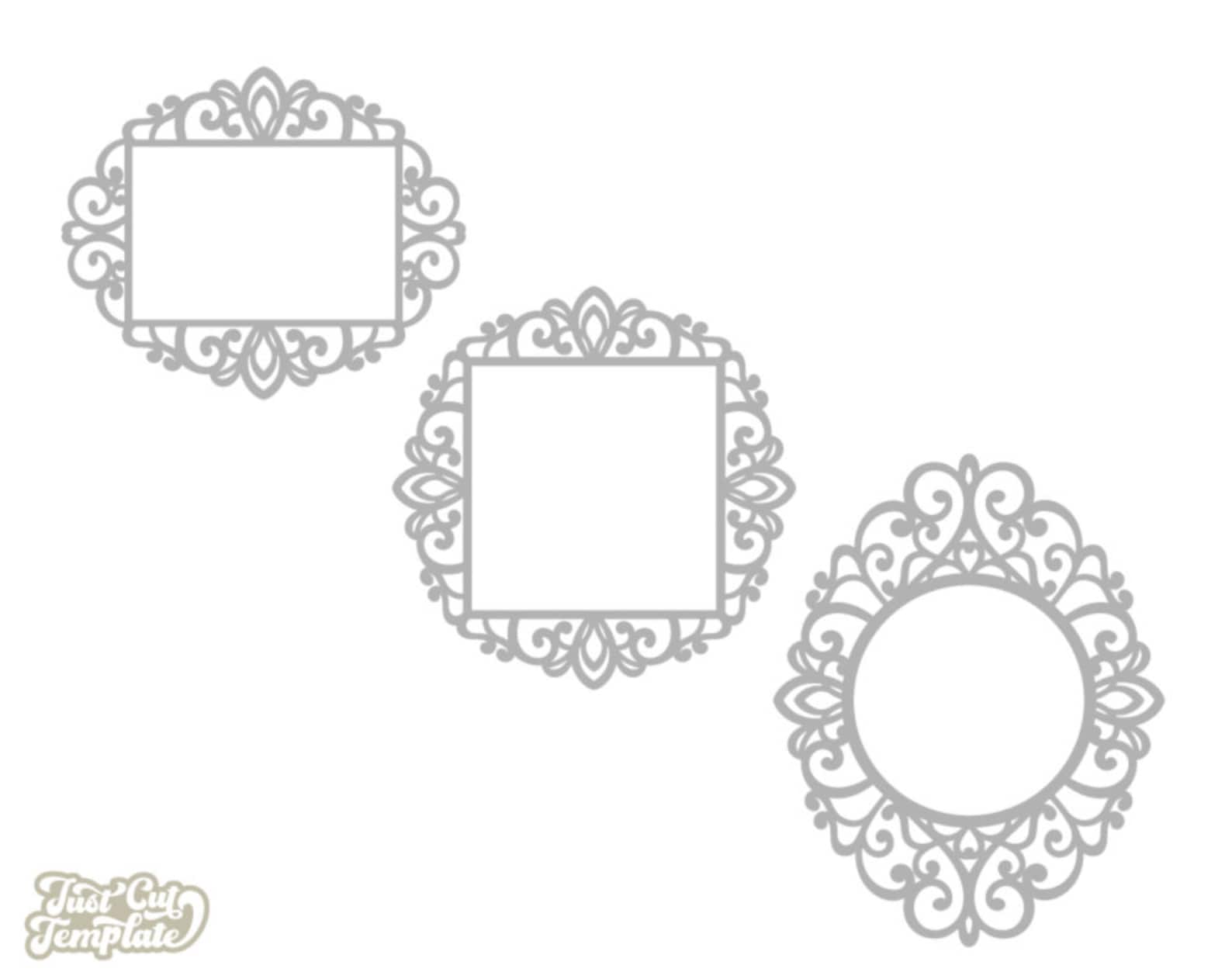 Set Frame SVG, Swirly Mirror Photo Frame SVG Bundle, Laser Cut Frame ...