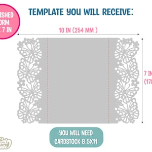 Butterfly Gate Fold Card SVG 5x7, Wedding Invitation Svg Cricut ...