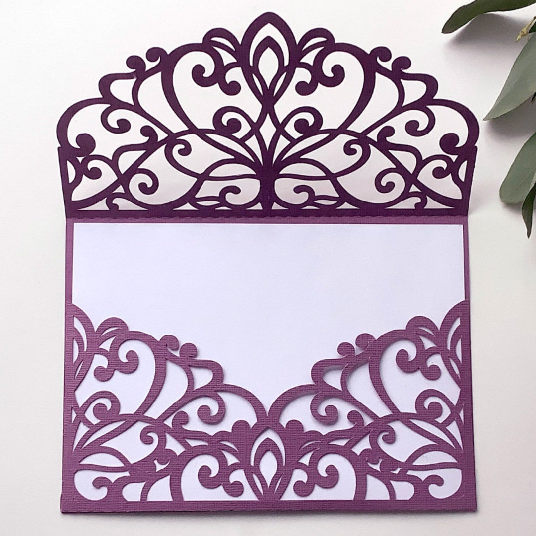 Invitation Envelope SVG, Wedding Cutout Envelope 5x7, Cricut Wedding ...