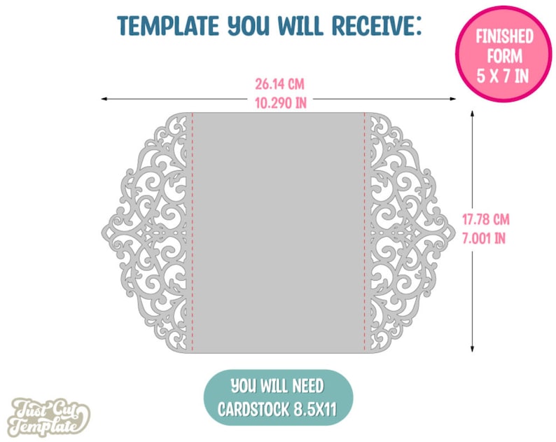 Wedding Invitation SVG Card Template 5x7 Gate Fold Card - Etsy