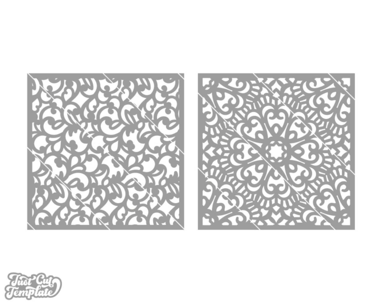 16 Square Panel Set SVG DXF Laser Cut Decorative Panel - Etsy
