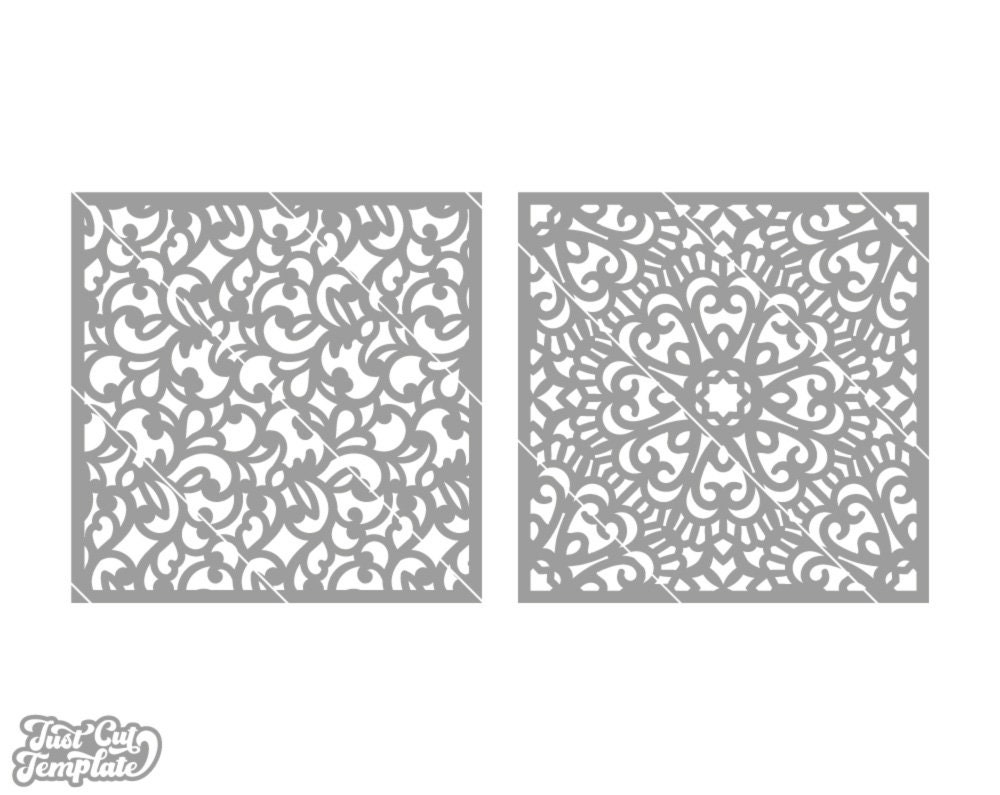 16 Square Panel Set SVG DXF Laser Cut Decorative Panel - Etsy Canada