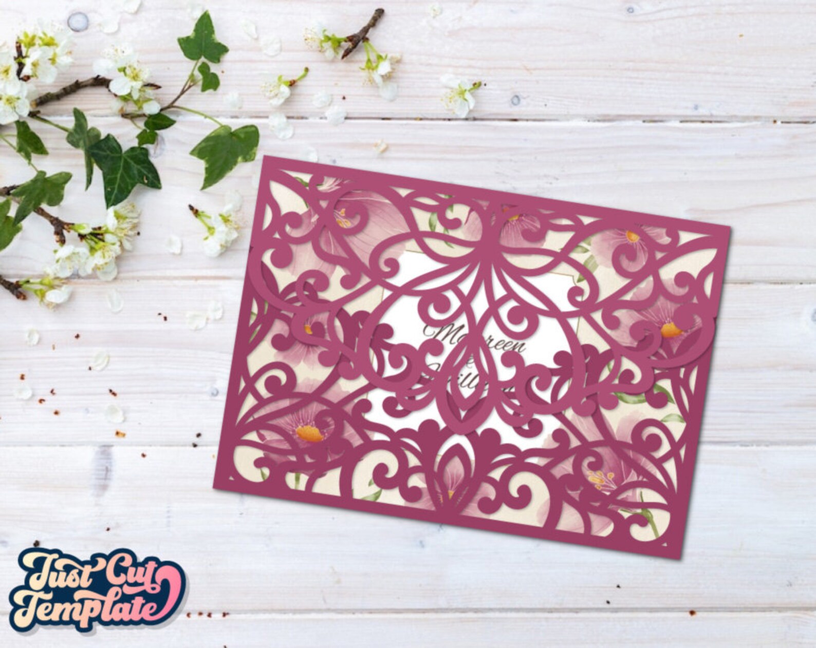 Invitation Envelope SVG Wedding Cutout Envelope 5x7 Cricut - Etsy