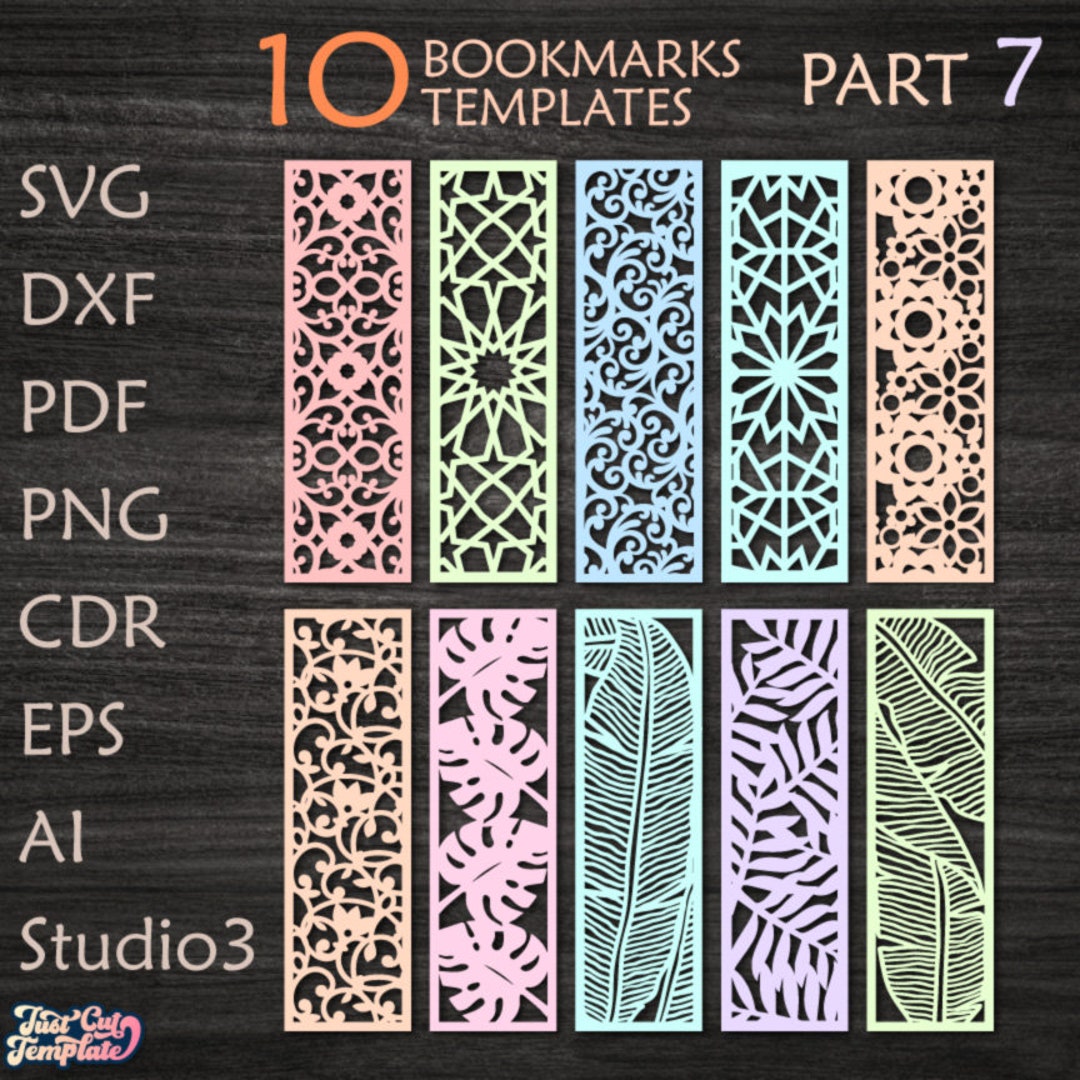 10 BOOKMARKS Cutting Templates, Cricut Bookmarks Set, Grill Panels ...