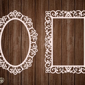 Set Frame SVG, Swirly Mirror Photo Frame SVG Bundle, Laser Cut Frame ...