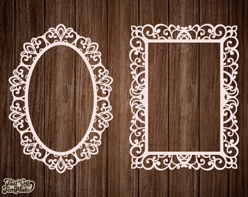 Set Frame SVG, Swirly Mirror Photo Frame SVG Bundle, Laser Cut Frame ...