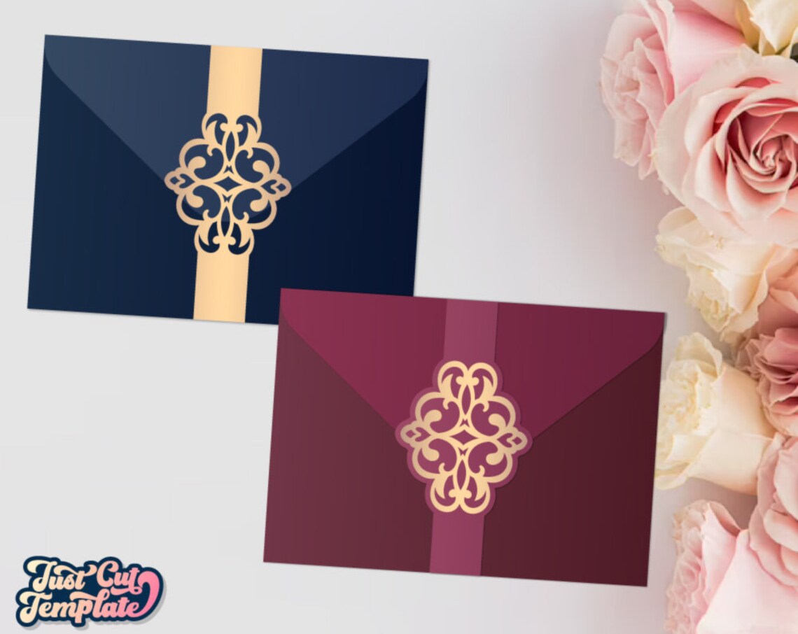 Belly Band Template SVG, 2d Wedding Invite Belt, Luxury Wedding ...