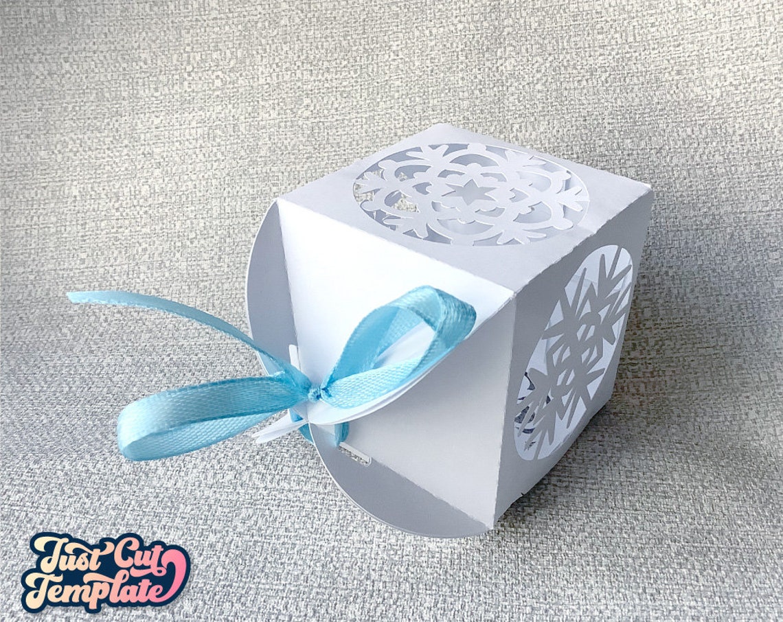 Christmas Favor Box Svg Cricut Template Winter Wedding Favor Box With