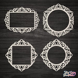 Frames SVG Set, 11 Laser Cut Frame Templates, Frame Cut File, Swirly ...