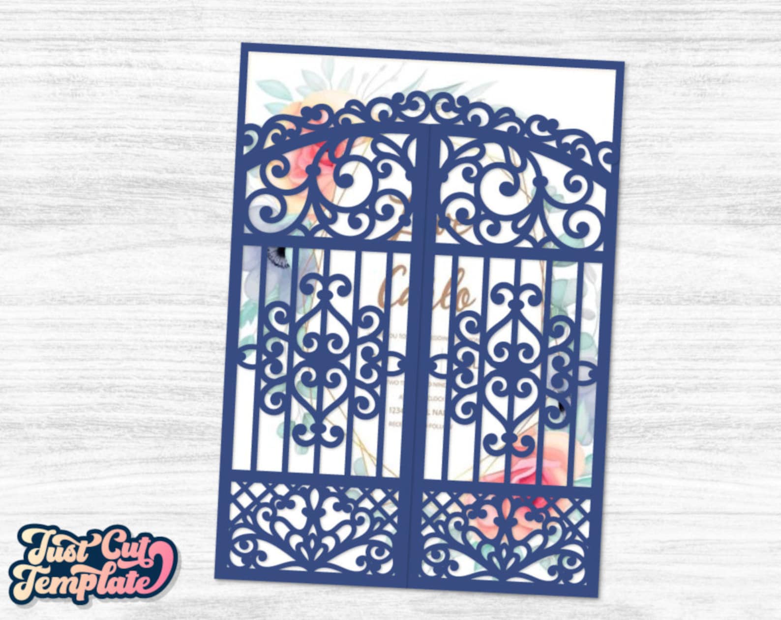 Gate Fold Wedding Invitation SVG, Door Gate Card Cricut Template ...