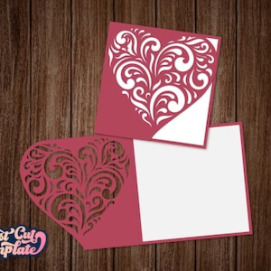 6 Heart Card SVG Templates Set, Happy Valentine's Day Svg, Love Card ...
