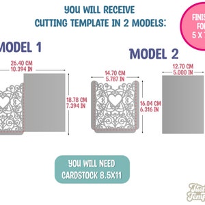 Heart Lace Invitation Envelope 5x7, Sleeve Wedding Invitation SVG ...