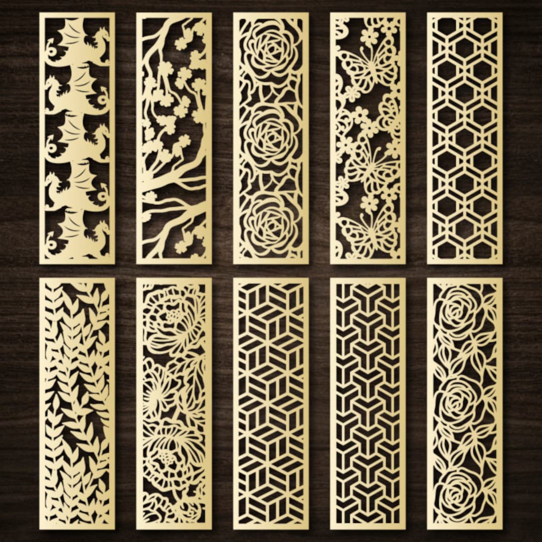Decorative Panels, 10 Ornamental Panels Bundle DXF SVG, Room Divider ...