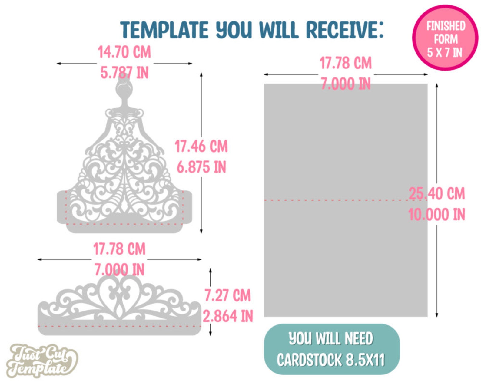 Princess Party Invitation SVG 5x7 Quinceanera Invitation Svg - Etsy