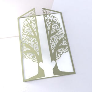 Tree Gatefold Wedding Invitation SVG, Wedding Card 5x7, Gate Fold Card ...