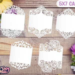 Set Patterned Cards SVG, 30 Wedding Invitation Cut-out Cards Bundle ...