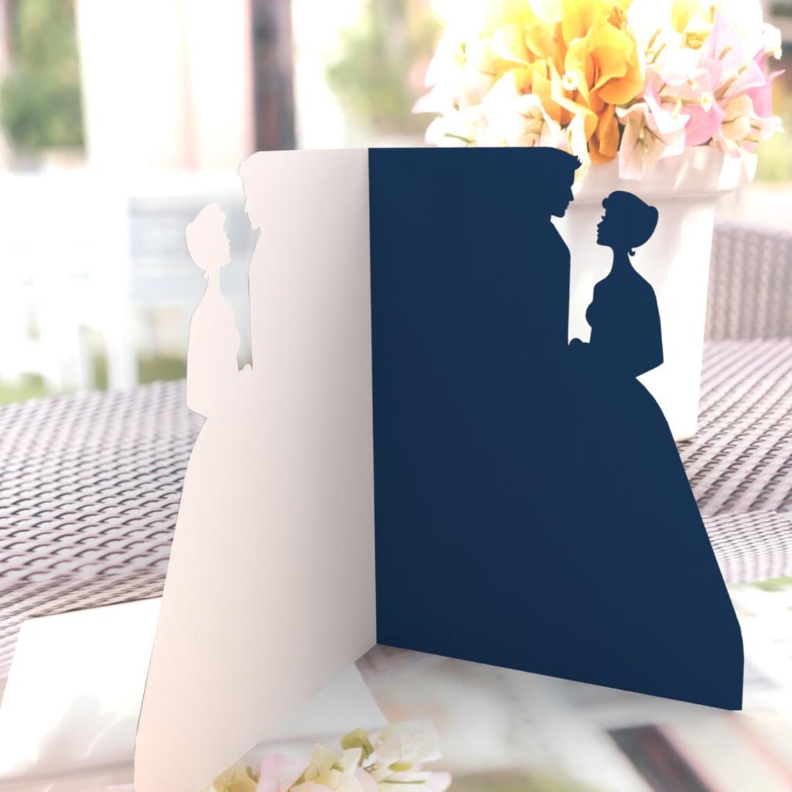 Slide Edge Wedding Card SVG | Bride Groom Laser Cut Template | Cricut ...