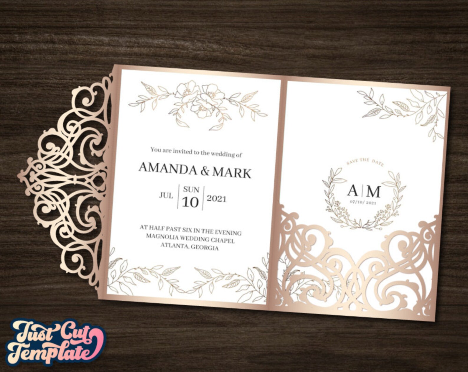 Laser Cut Wedding Invitation SVG Template Set 12 Pieces for - Etsy