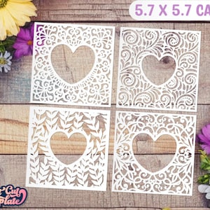 Set Patterned Cards SVG, 30 Wedding Invitation Cut-out Cards Bundle ...