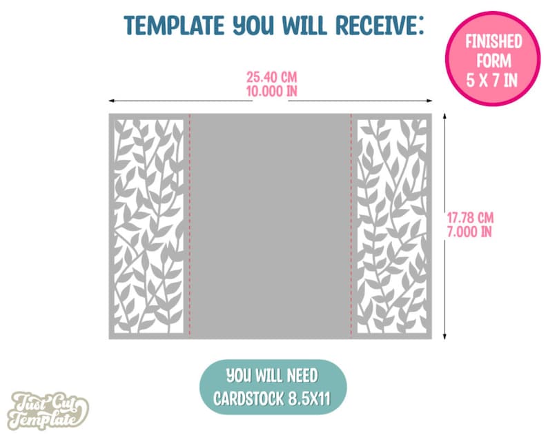 Leaves Gate Fold Card SVG Cricut Wedding Invitation Svg - Etsy UK