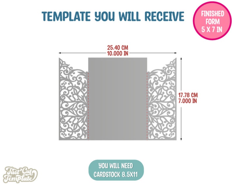 Gate Fold Card Cricut, Wedding Invitation SVG, Door Gate Card, Forged ...