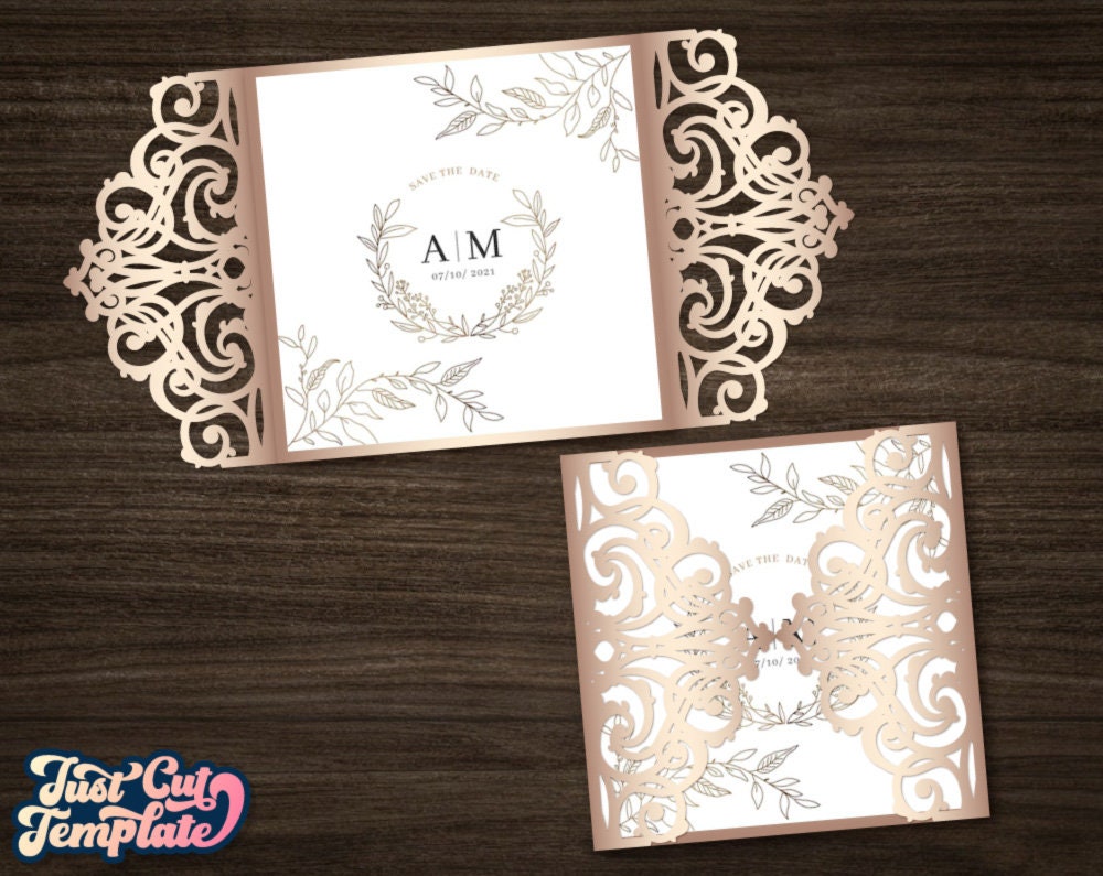 Laser Cut Wedding Invitation SVG Template Set 12 Pieces for - Etsy ...
