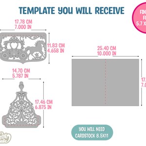 Quinceanera Invitation SVG, Princess Birthday Party Invite SVG 5x7 ...