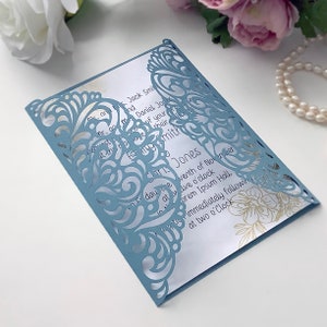 Gate Card 5x7, Lace Wedding Invitation SVG, Gate Fold Card, Luxury ...