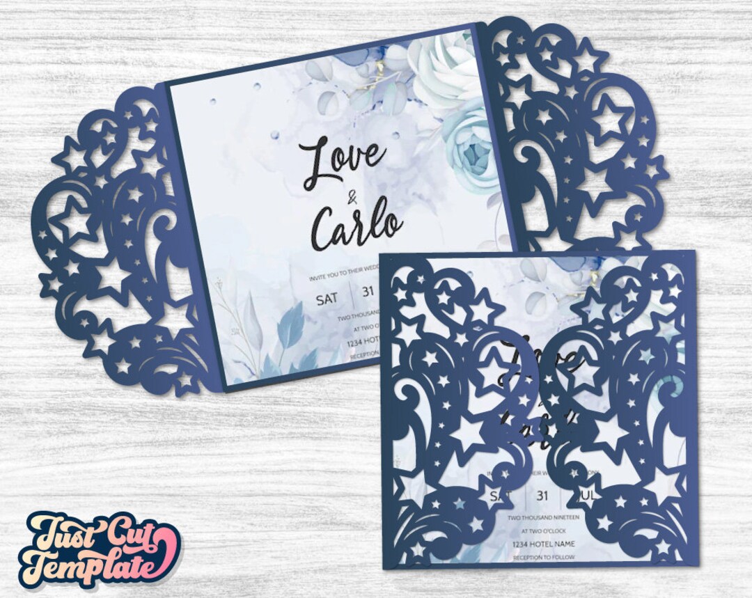 Stars Invitation SVG Cricut, Galaxy Wedding Invitation Svg, Stars ...