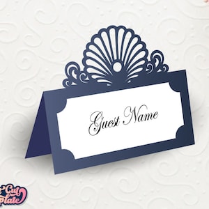 Set 6 Seashell Invitation SVG, Oceanic Beach Wedding, Trifold Envelope ...