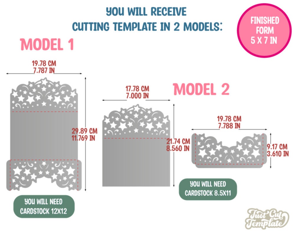 Stars Pocket Envelope 5x7, Galaxy Wedding Invitation SVG, Graduation ...