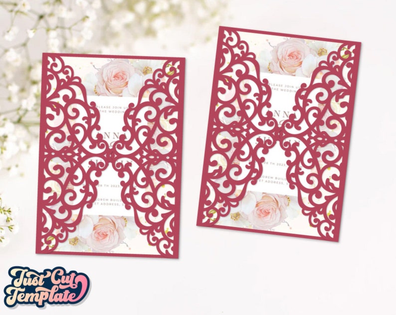 Wedding Invitation SVG Card Template 5x7 Gate Fold Card - Etsy