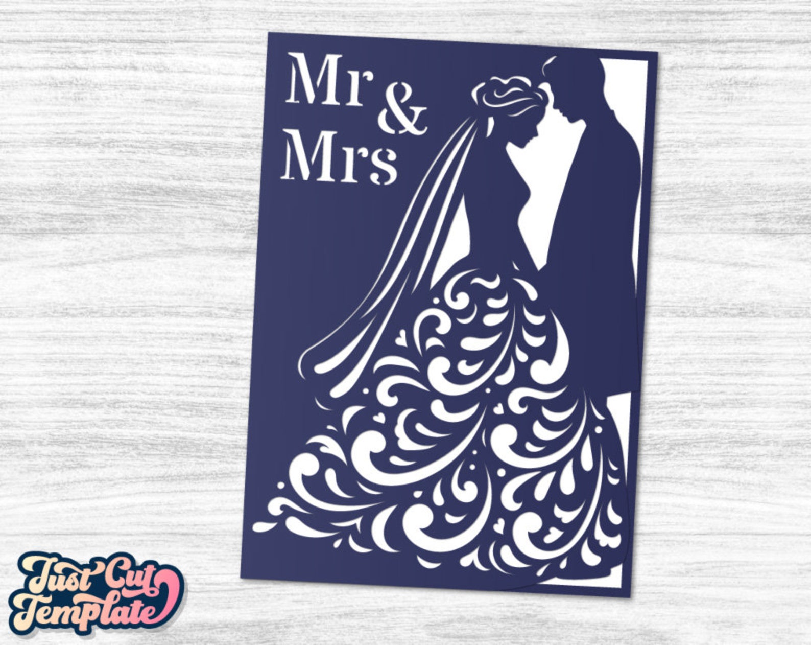 Bride and Groom Wedding Invitation SVG Template 5x7 Wedding - Etsy ...