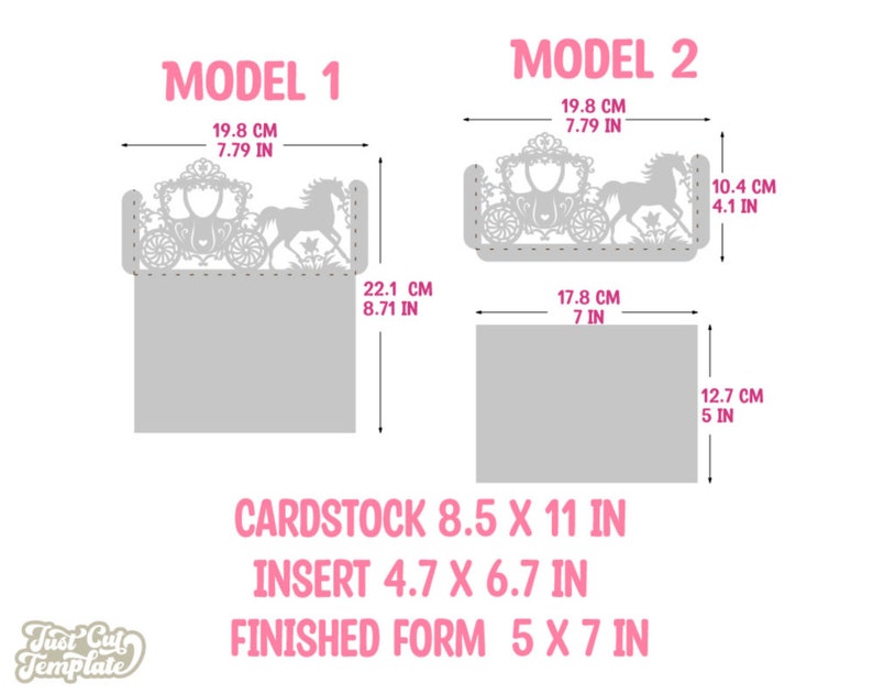 SVG Princess Carriage Invitation Envelope Template Princess - Etsy