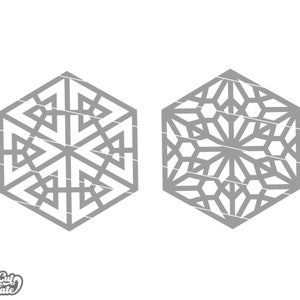 12 Hexagonal Coaster Templates Set, Kumiko Pattern Panel Laser Cut ...