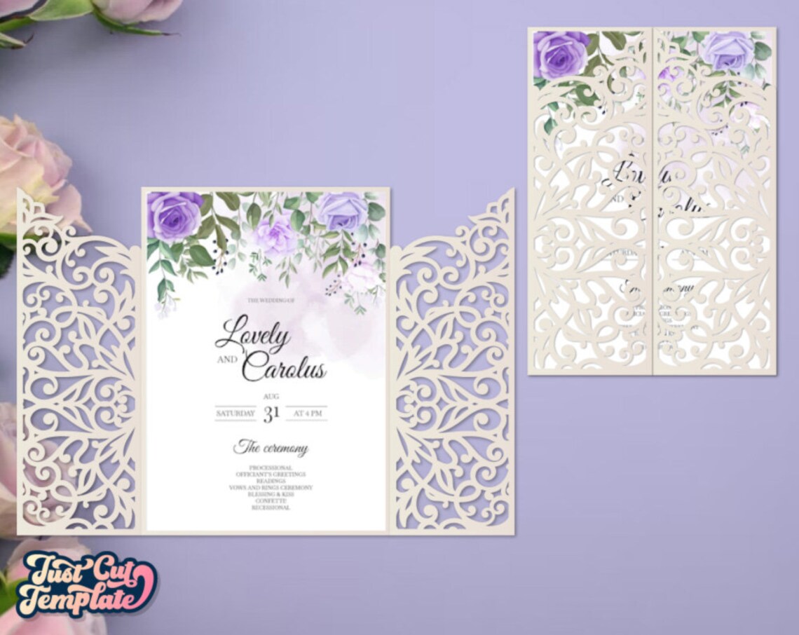 Gate Fold Card Cricut, Wedding Invitation SVG, Door Gate Card, Forged ...