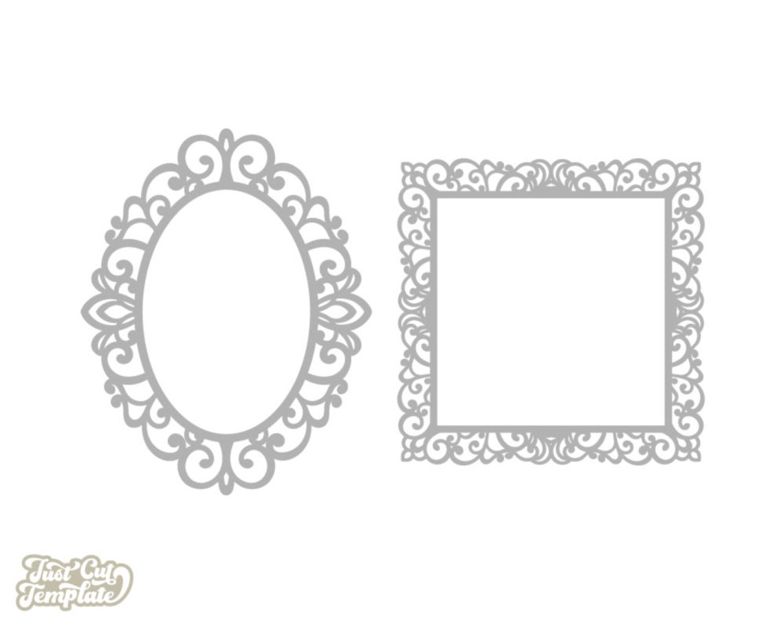 Set Frame SVG, Swirly Mirror Photo Frame SVG Bundle, Laser Cut Frame ...