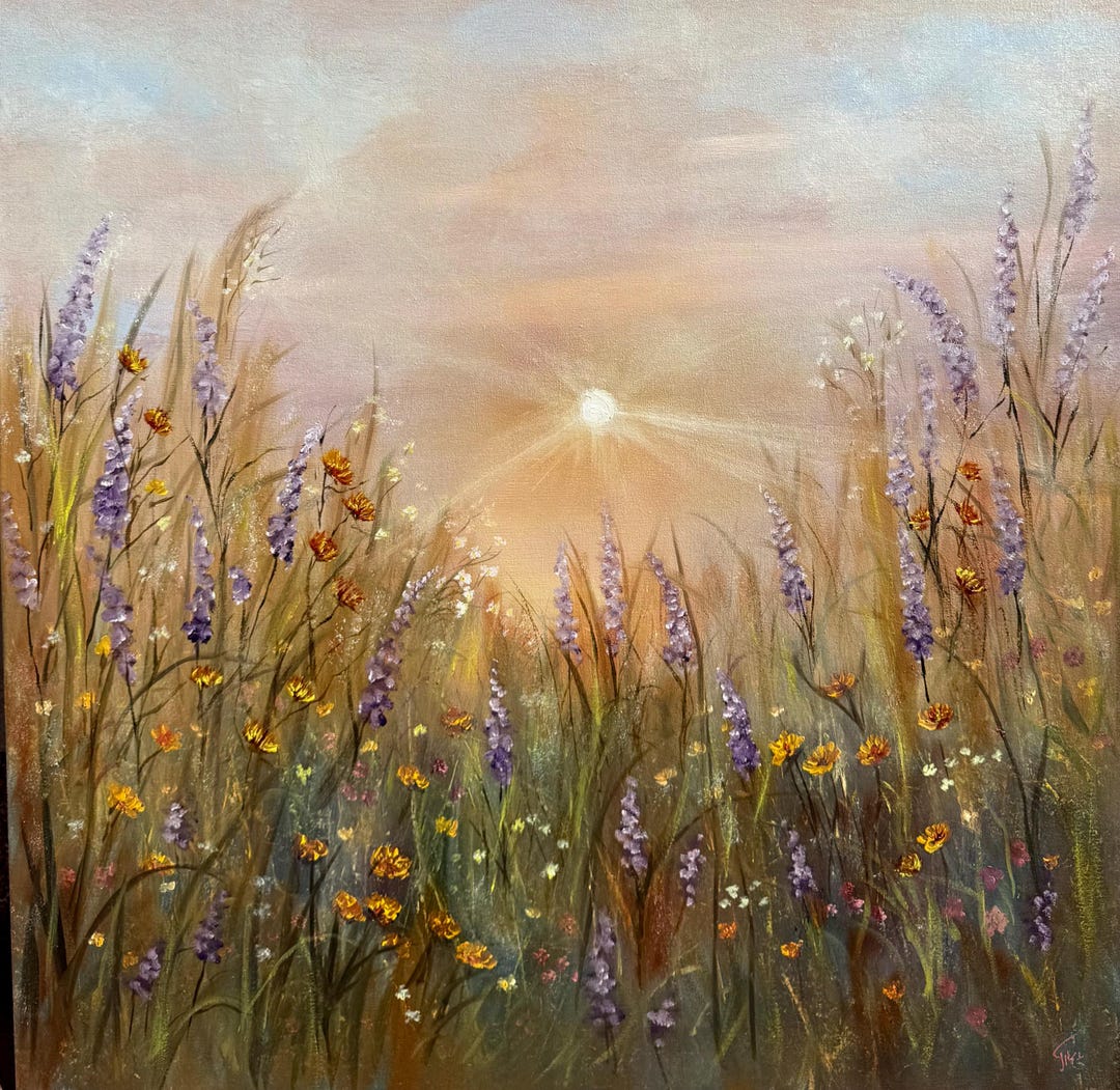 Kiss of Spring- Original Oil Painting on Canvas Stretched 24x24 Inch ...