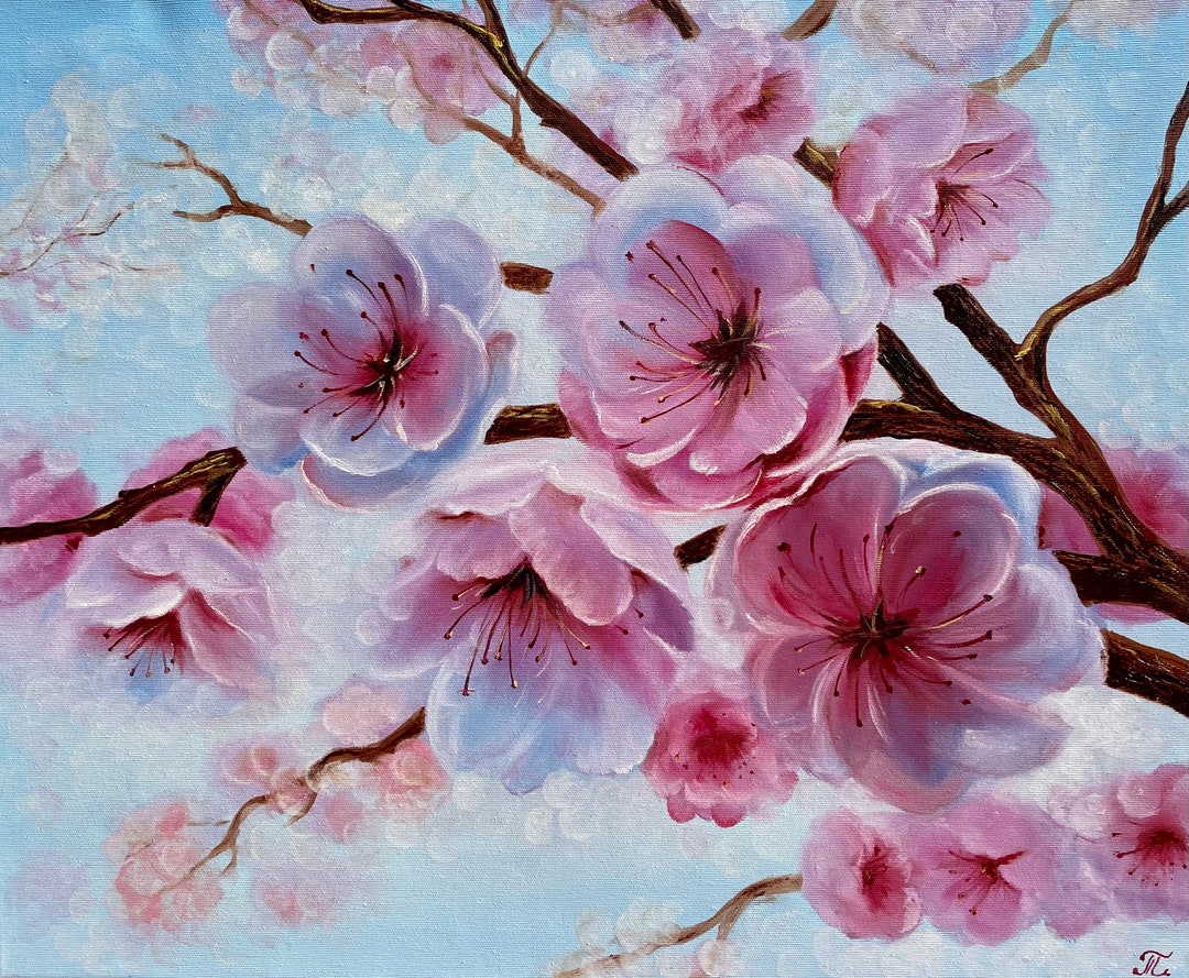 Beautiful Blooming Spring Flowers -ORIGINAL Oil Painting on Canvas ...
