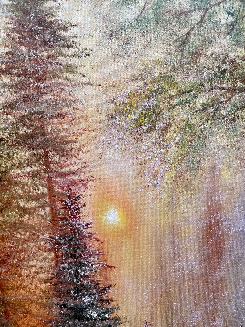 Colorful Forest ORIGINAL Oil Painting on Canvas Stretched - Etsy