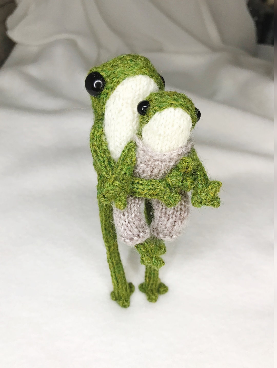 Knitted Frog Knit Frog Baby Crochet Frog Doll Plush Frog Toy Movable ...
