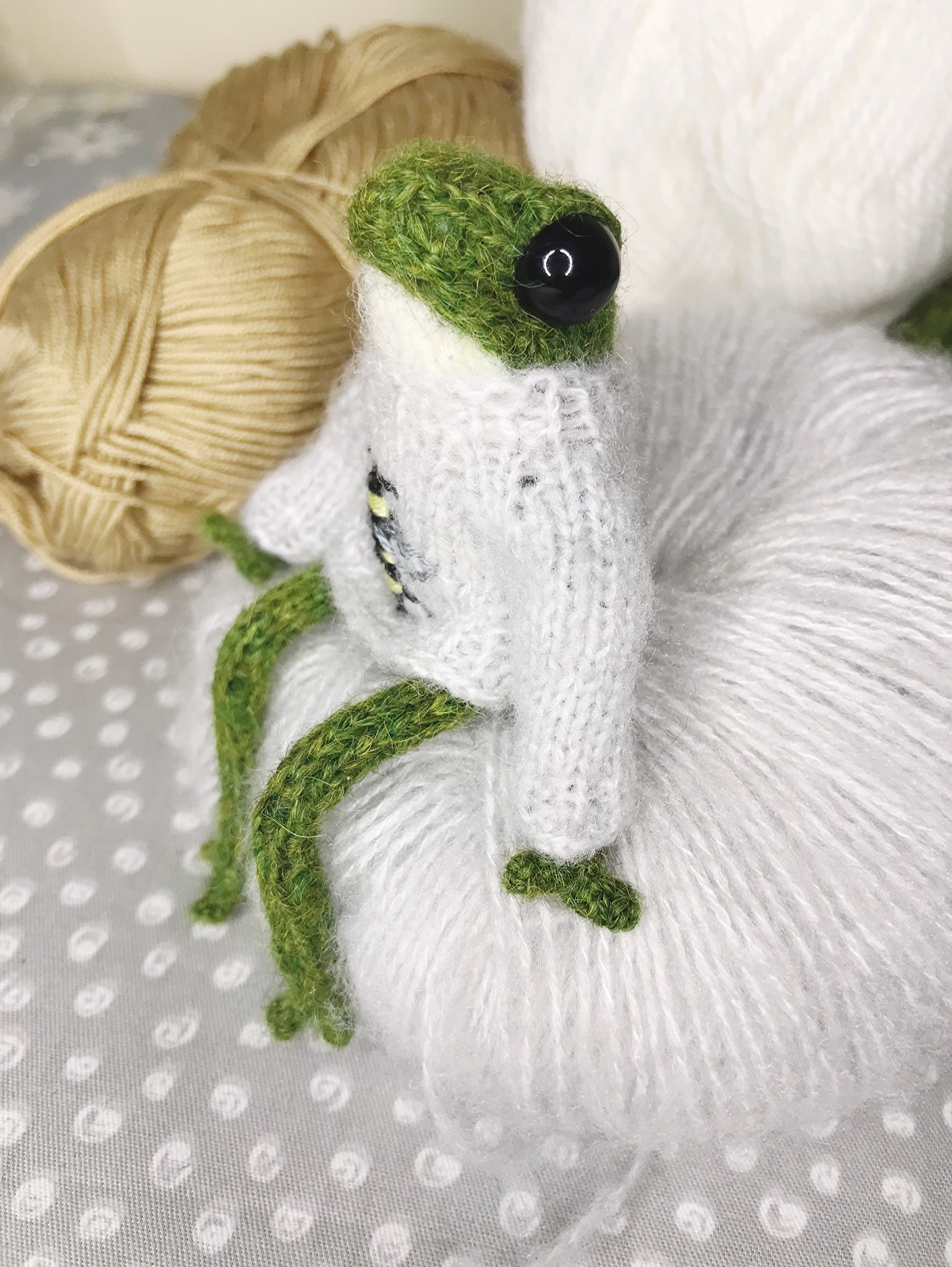 Knitted Frog in Sweater Crochet Frog Doll in Clothes Plush - Etsy