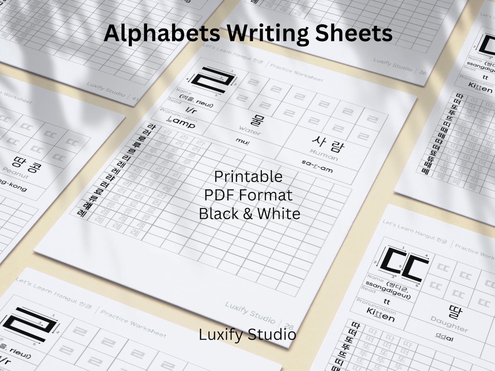 Hangul Worksheets Letter PDF, Learn Korean Alphabet, Writing for ...
