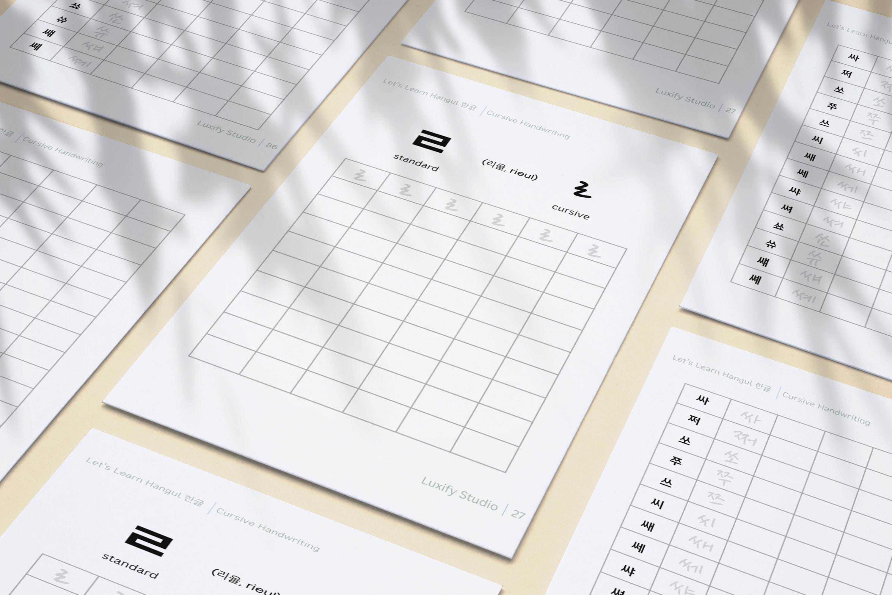 Korean Cursive Handwriting Practice Sheets, Printable Hangul Workbook ...