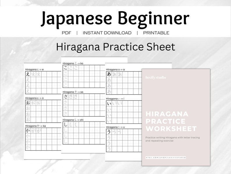 Japanese Hiragana Printables, Hiragana Writing Practice, Learn Japanese ...