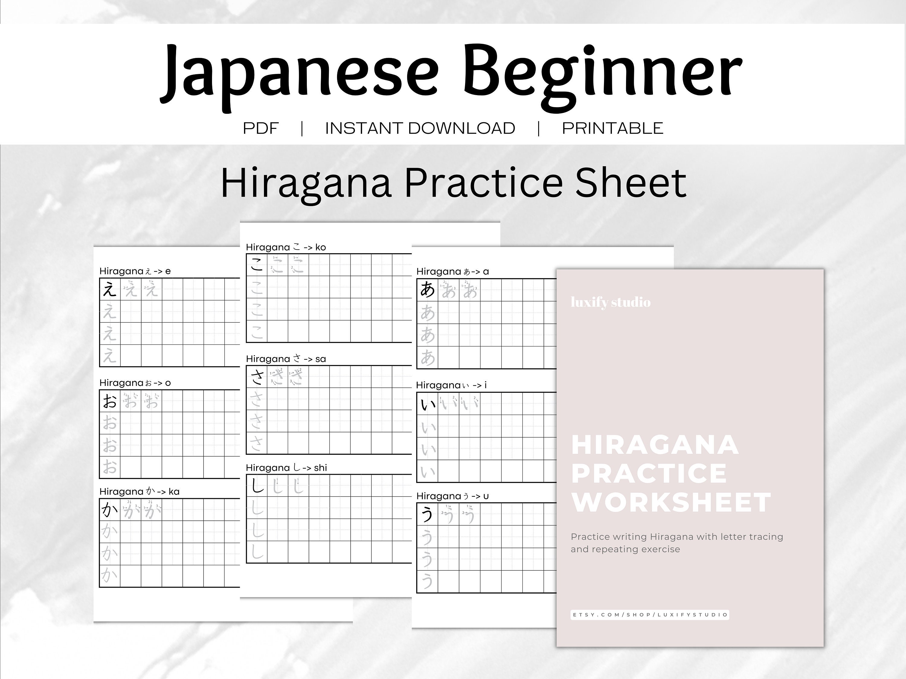 Japanese Hiragana Printables, Hiragana Writing Practice, Learn Japanese ...