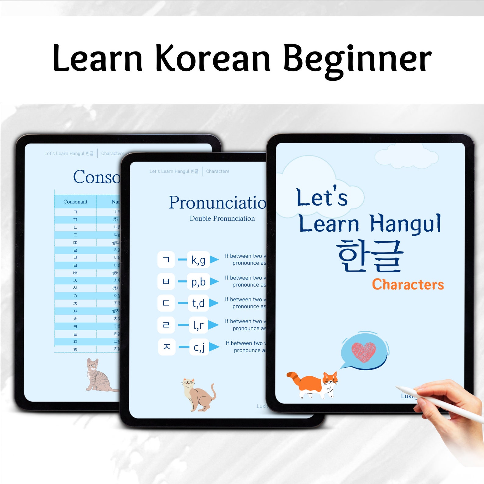 Learn Korean Bundle, Writing Practice Worksheets, Korean Study Pack ...