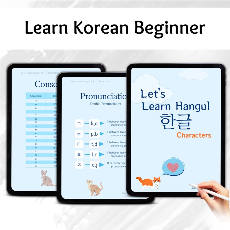 Learn Korean Bundle, Writing Practice Worksheets, Korean Study Pack ...