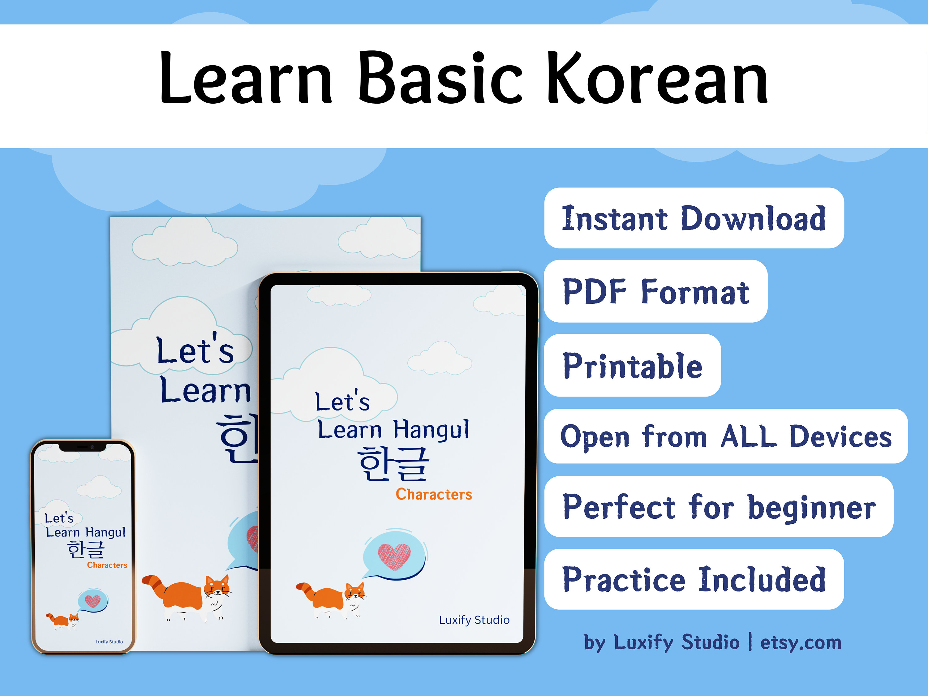 Korean Language Learning Book, Vocabulary Note for Korean, Letter ...